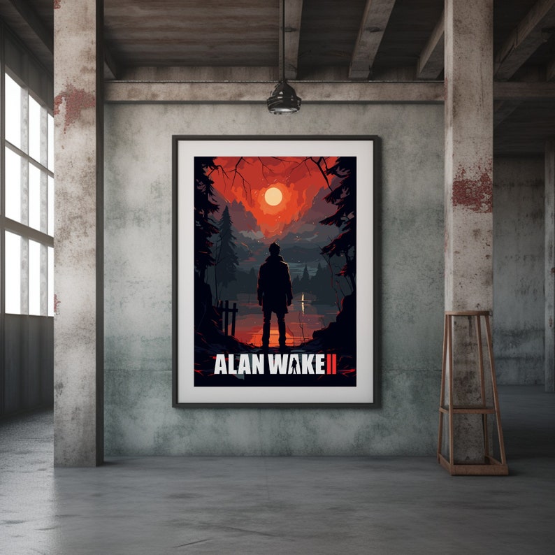 Alan Wake 2 Poster, Alan Wake Gaming Room Poster, Minimalist, Gaming ...