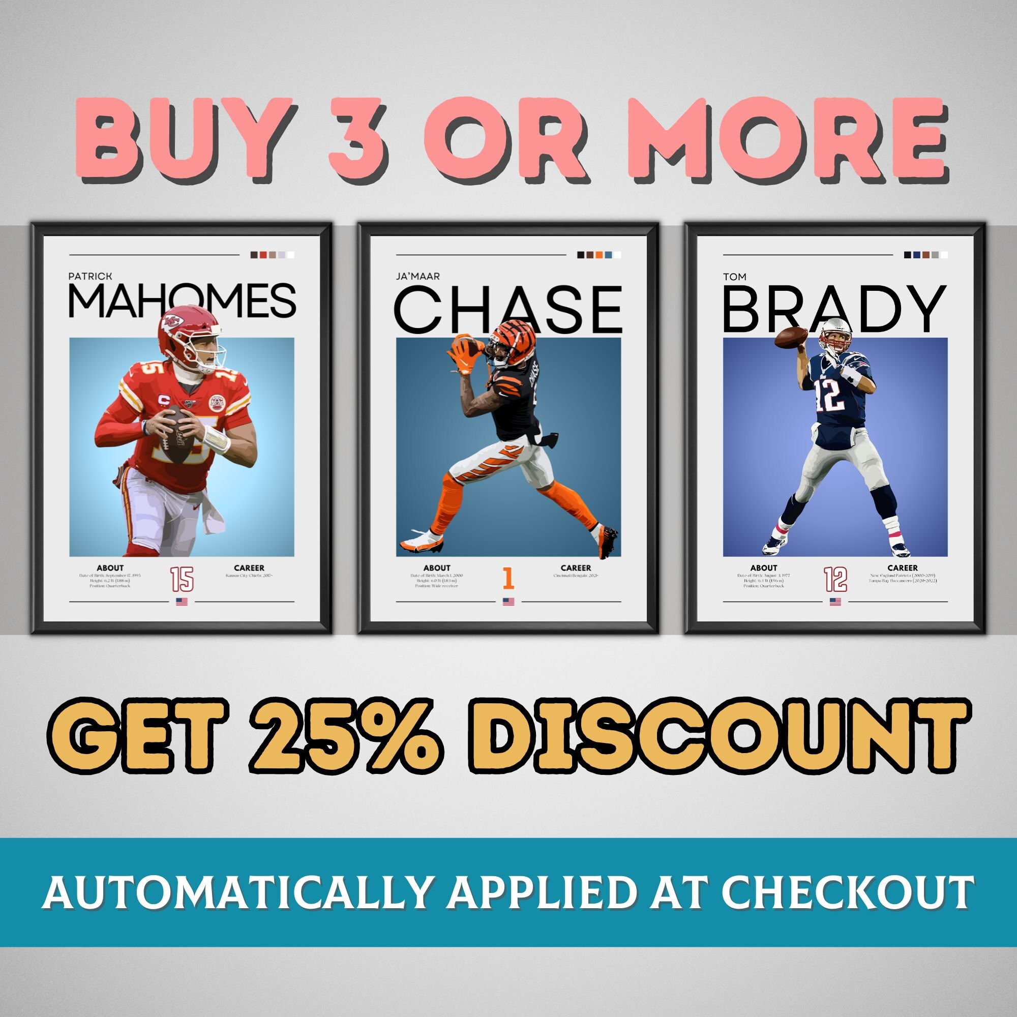 Patrick Mahomes Poster, Kansas City Chiefs, Football Gift, NFL Poster ...