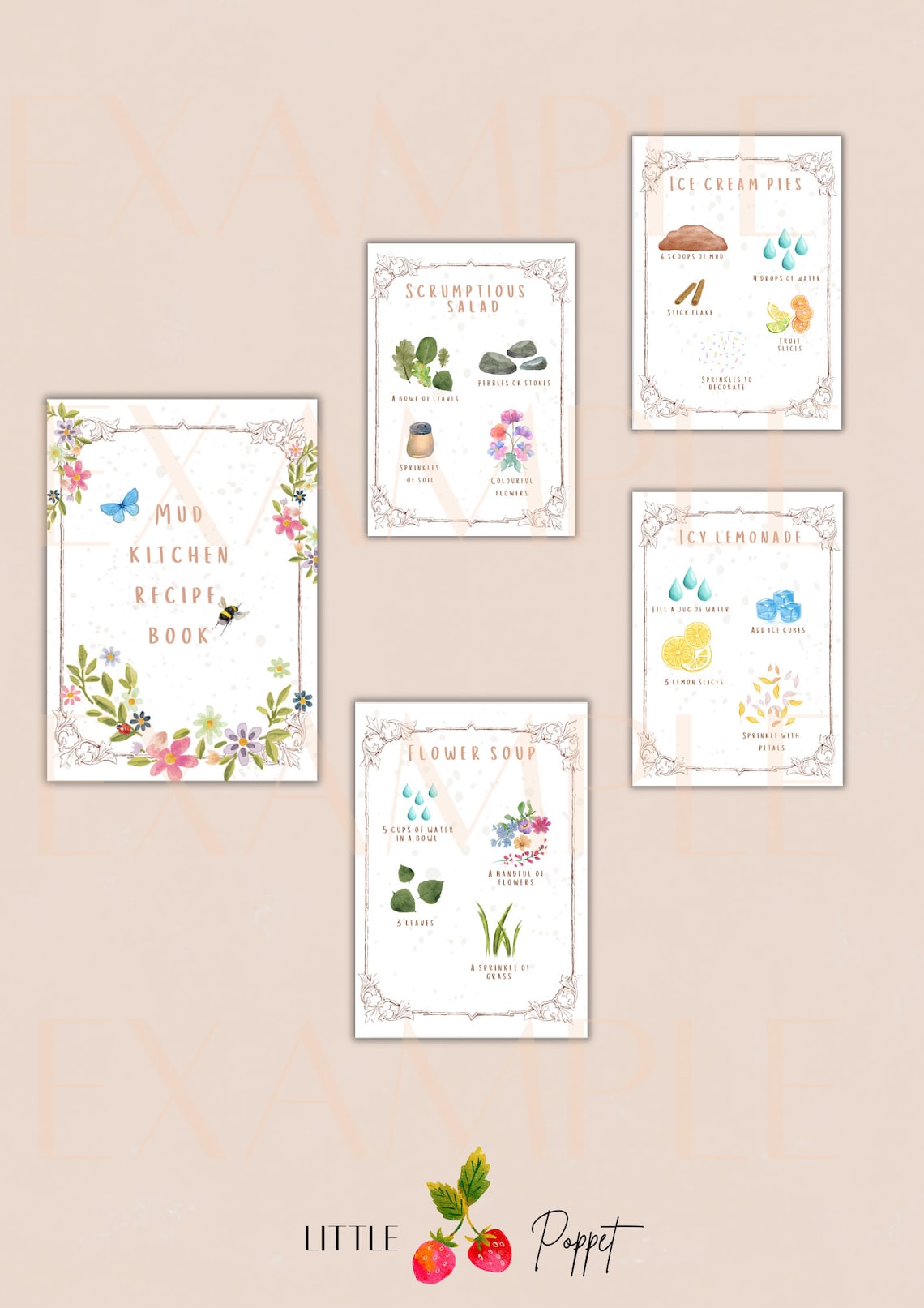 Mud Kitchen Recipe Book Printable Mud Kitchen Cards - Etsy