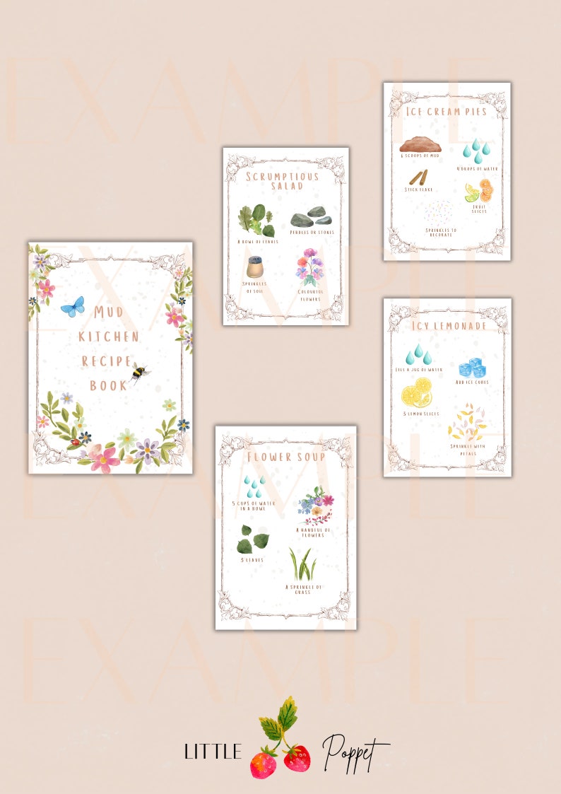 Mud Kitchen Recipe Book Printable Mud Kitchen Cards - Etsy