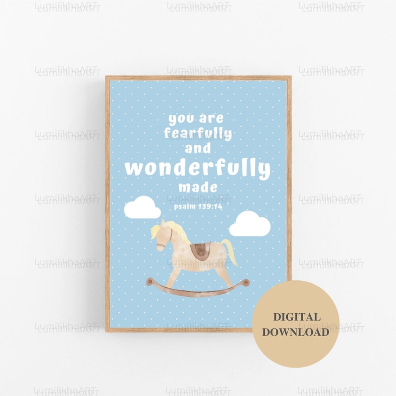 Bible Verses Printable Wall Art for Kids Nursery Classroom Christian ...