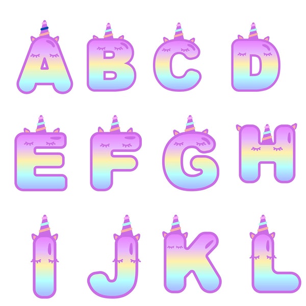 Unicorn Alphabet - Etsy