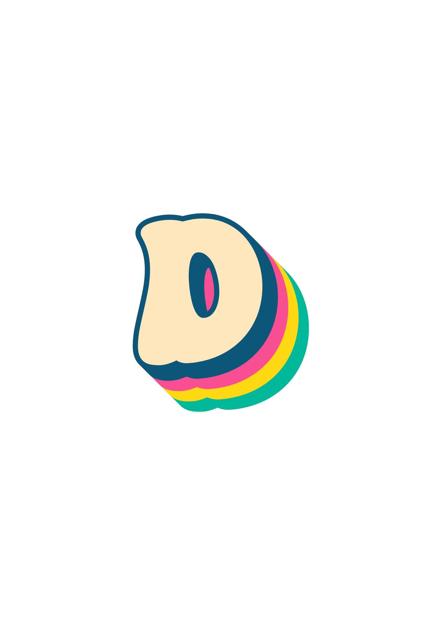 Groovy Colorful Alphabet Printable | Retro Kids Letters | Digital ...