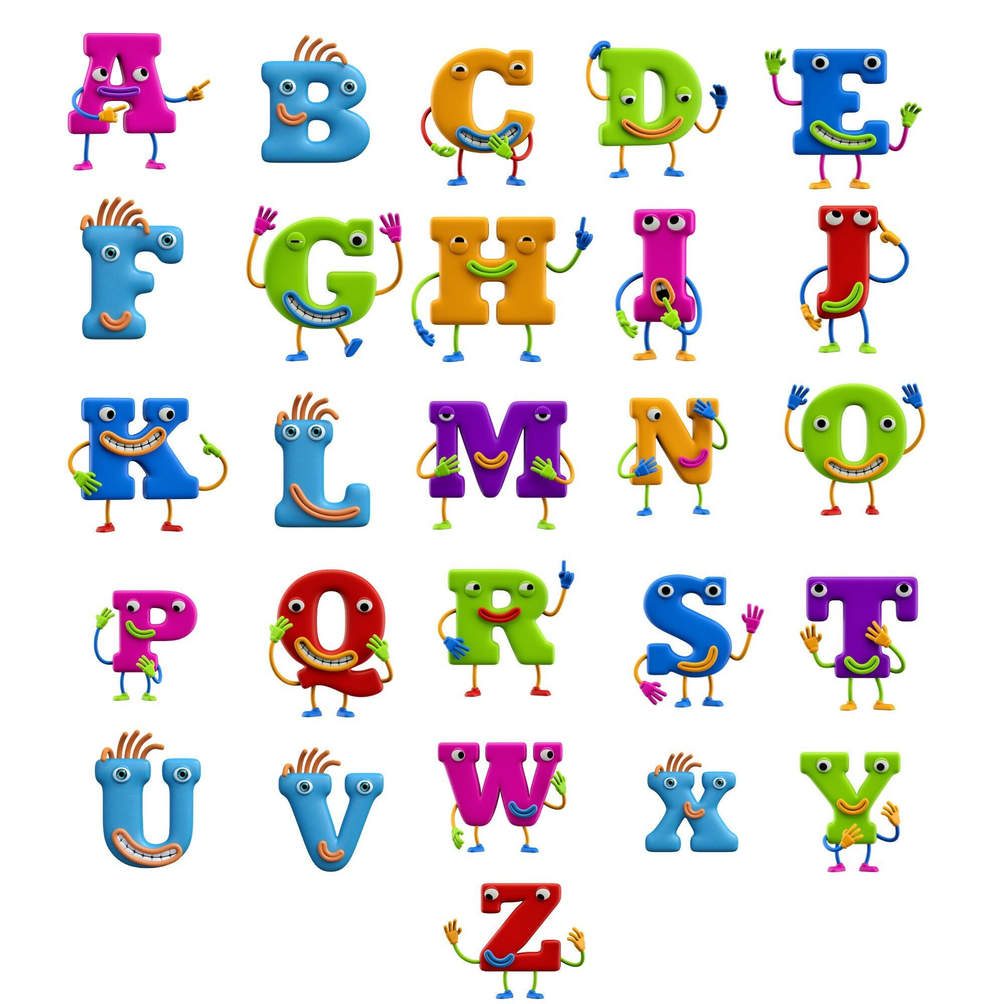 Funny Alphabet Printable Letters - Perfect for Kids' Room Decor - Etsy