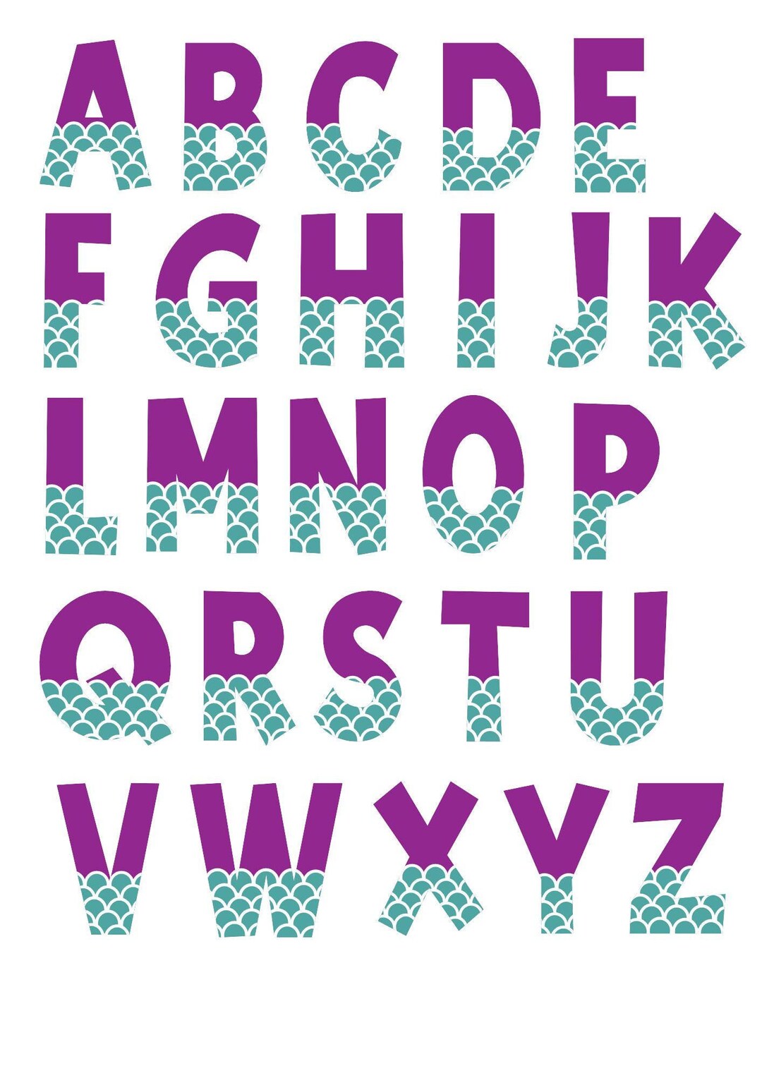 Underwater Mermaid Alphabet Printable Letters | Magical Ocean Theme ...