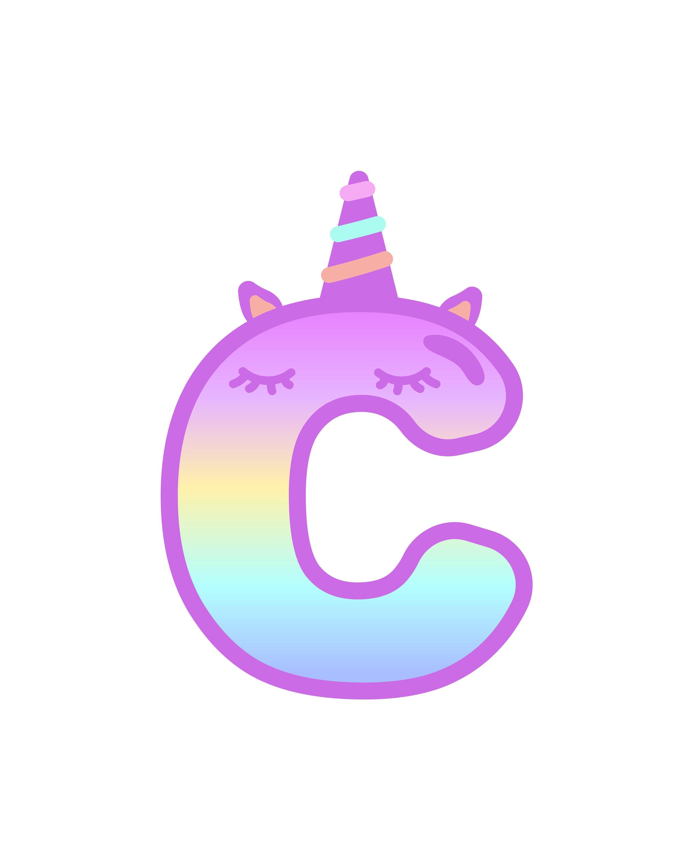 Unicorn Alphabet Printable Letters - Enchanting Kids' Room Decor ...