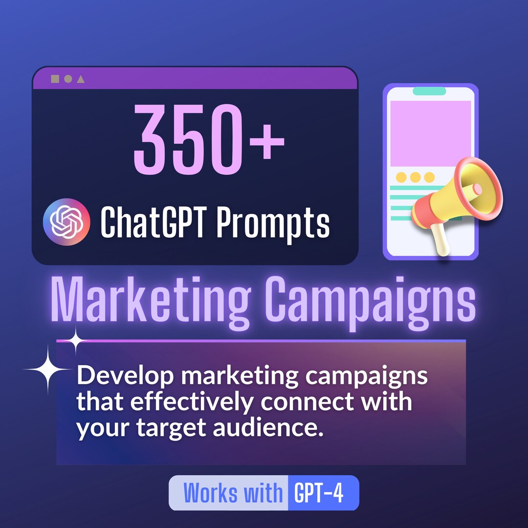 350 Chatgpt Prompts for Successful Marketing Campaigns. Chat-gpt GPT4 ...