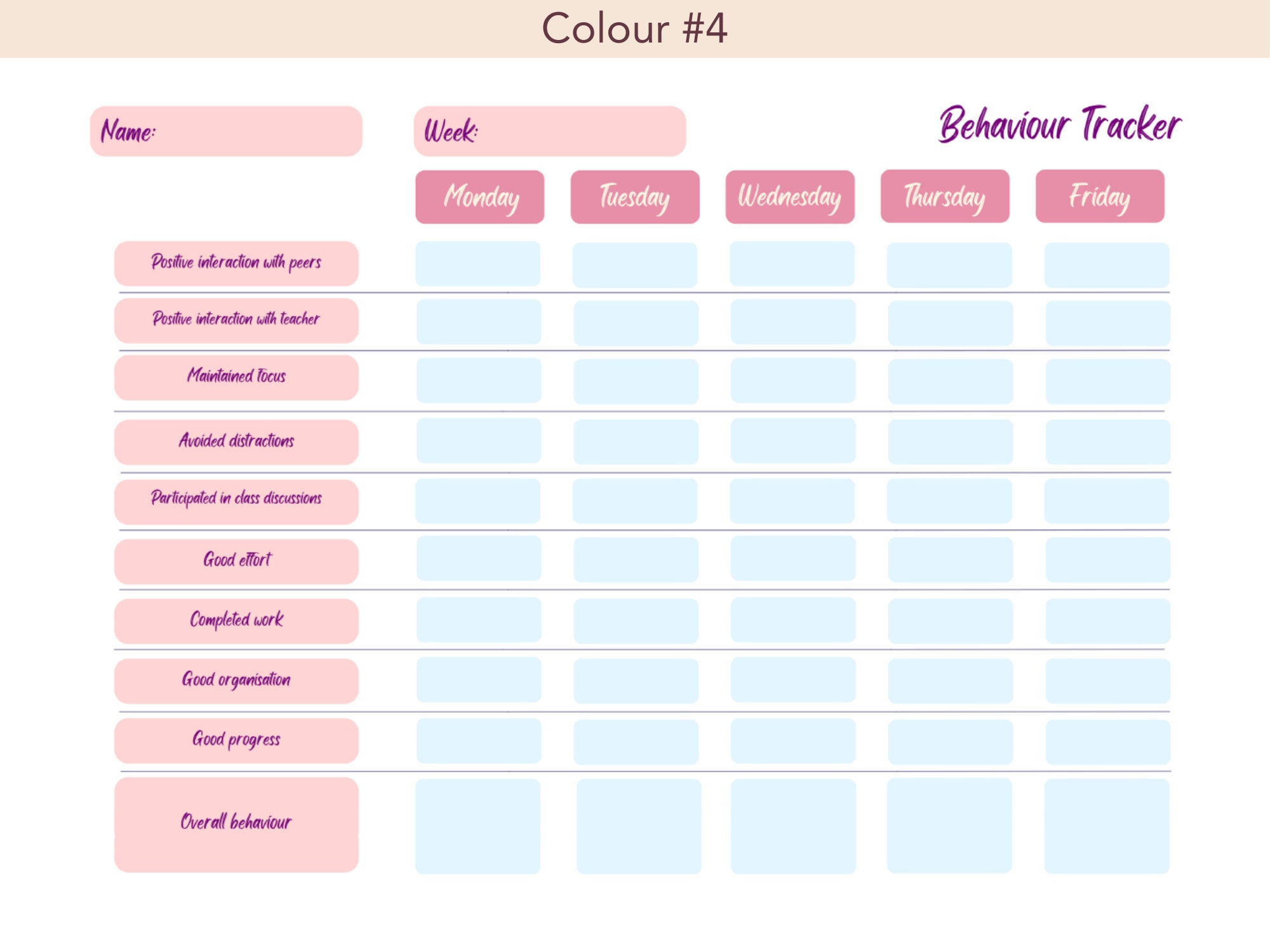 Behaviour Tracker | Daily Teacher Planner | Easy and Organised | Edit ...