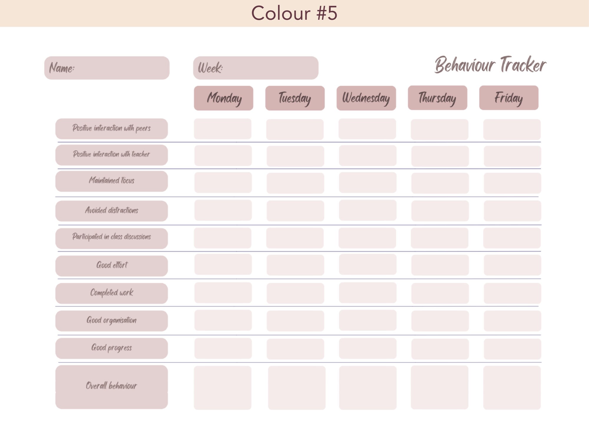 Behaviour Tracker | Daily Teacher Planner | Easy and Organised | Edit ...