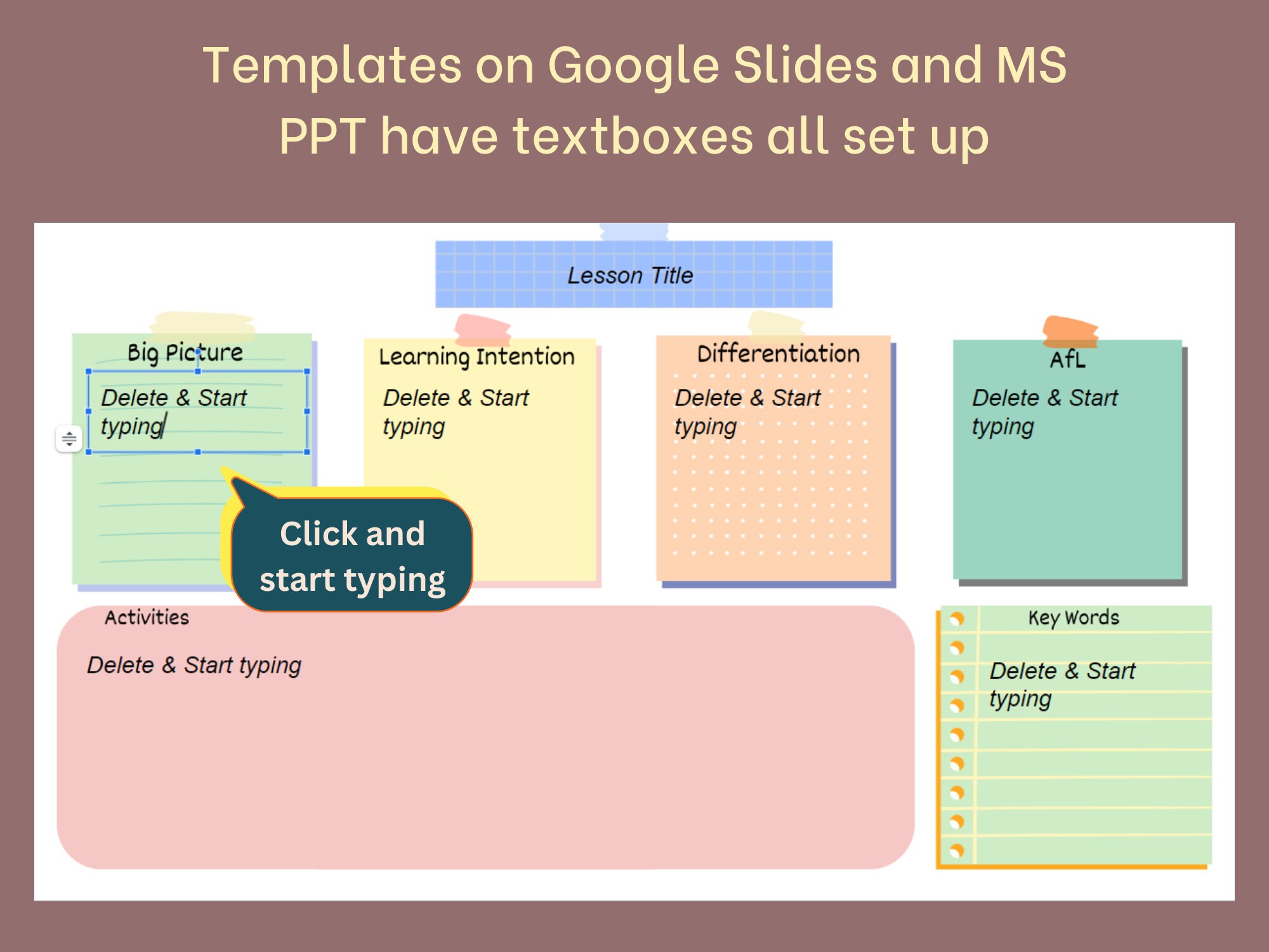 5 Minute Lesson Plan Bundle | Daily Teacher Planner | Edit in Canva ...