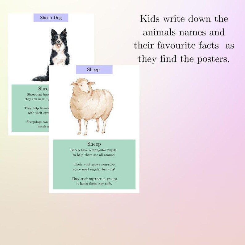 Printable Farm Animals Scavenger Hunt Fun Educational Activity for Kids ...