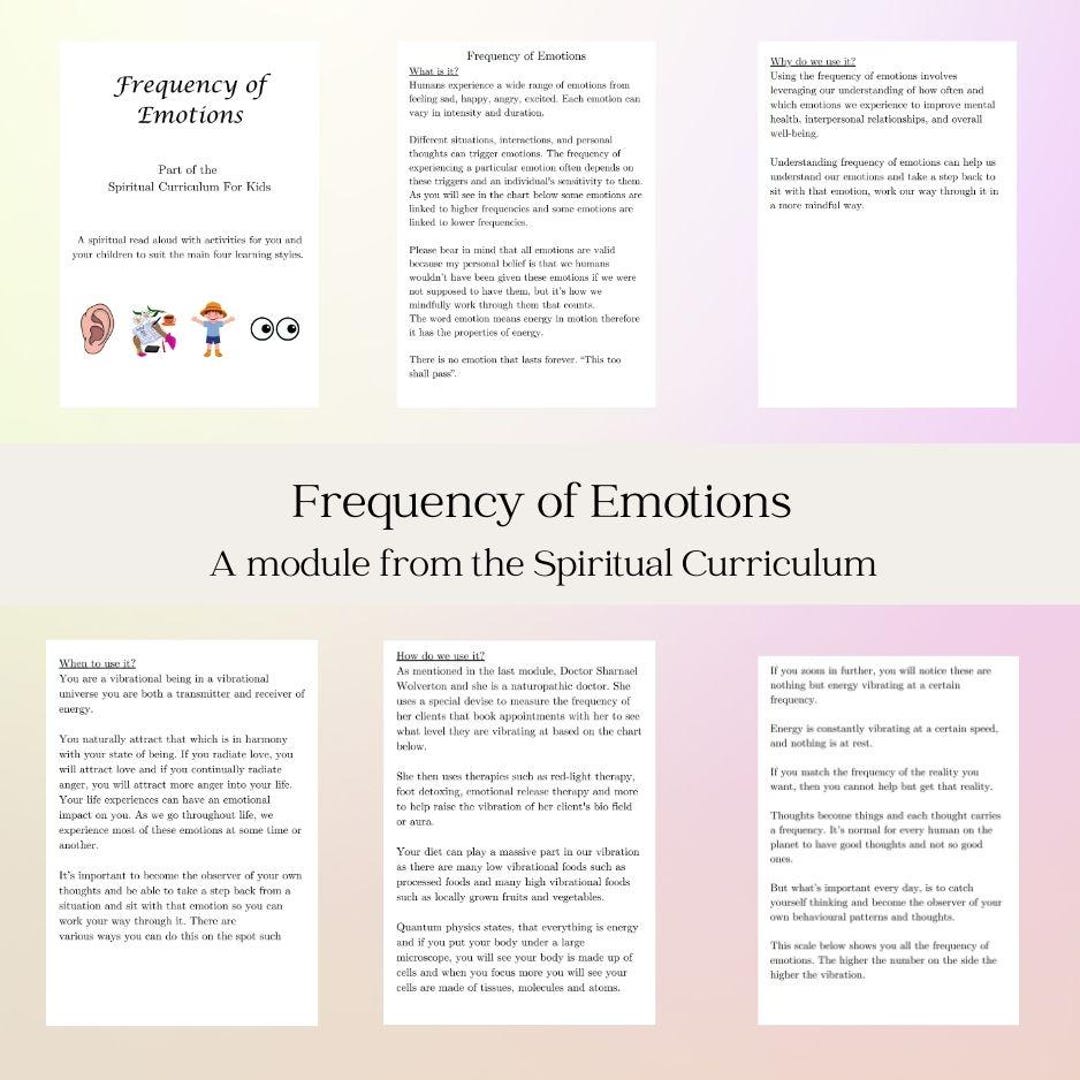 Frequency of Emotions Printable Module: Spiritual Growth & Law of ...