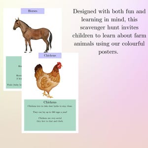 Printable Farm Animals Scavenger Hunt: Kids Educational Activity (PDF ...