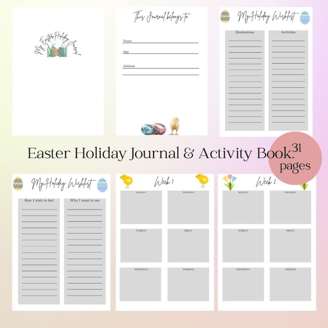 Easter Holiday Activity Book and Journal for Children Journal for ...
