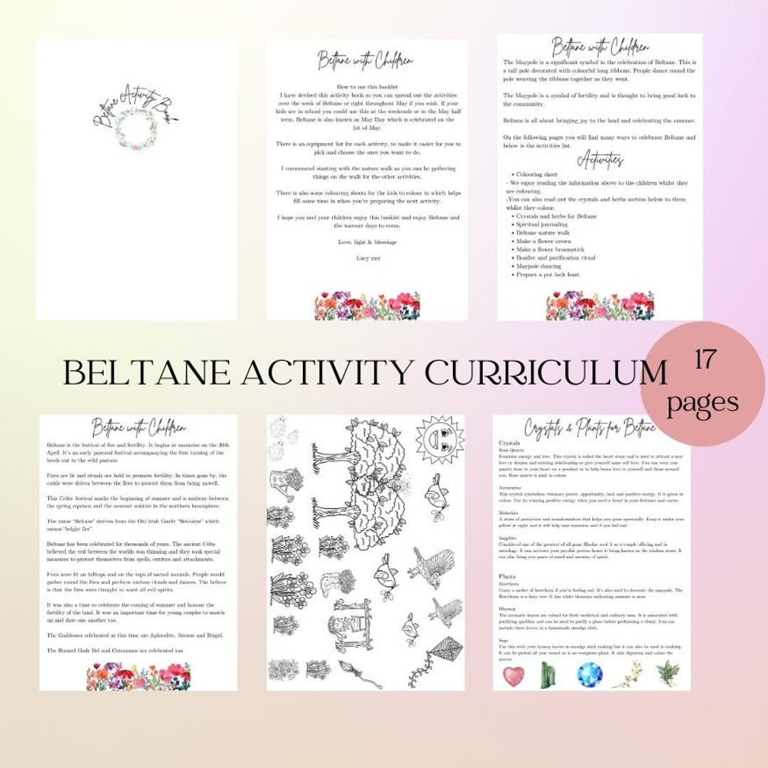 Beltane Activity Book Curriculum: Spring, Nature & Celtic Festival ...