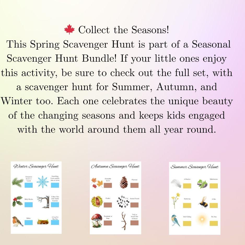 Spring Nature Scavenger Hunt Printable for Kids Outdoor Activity ...