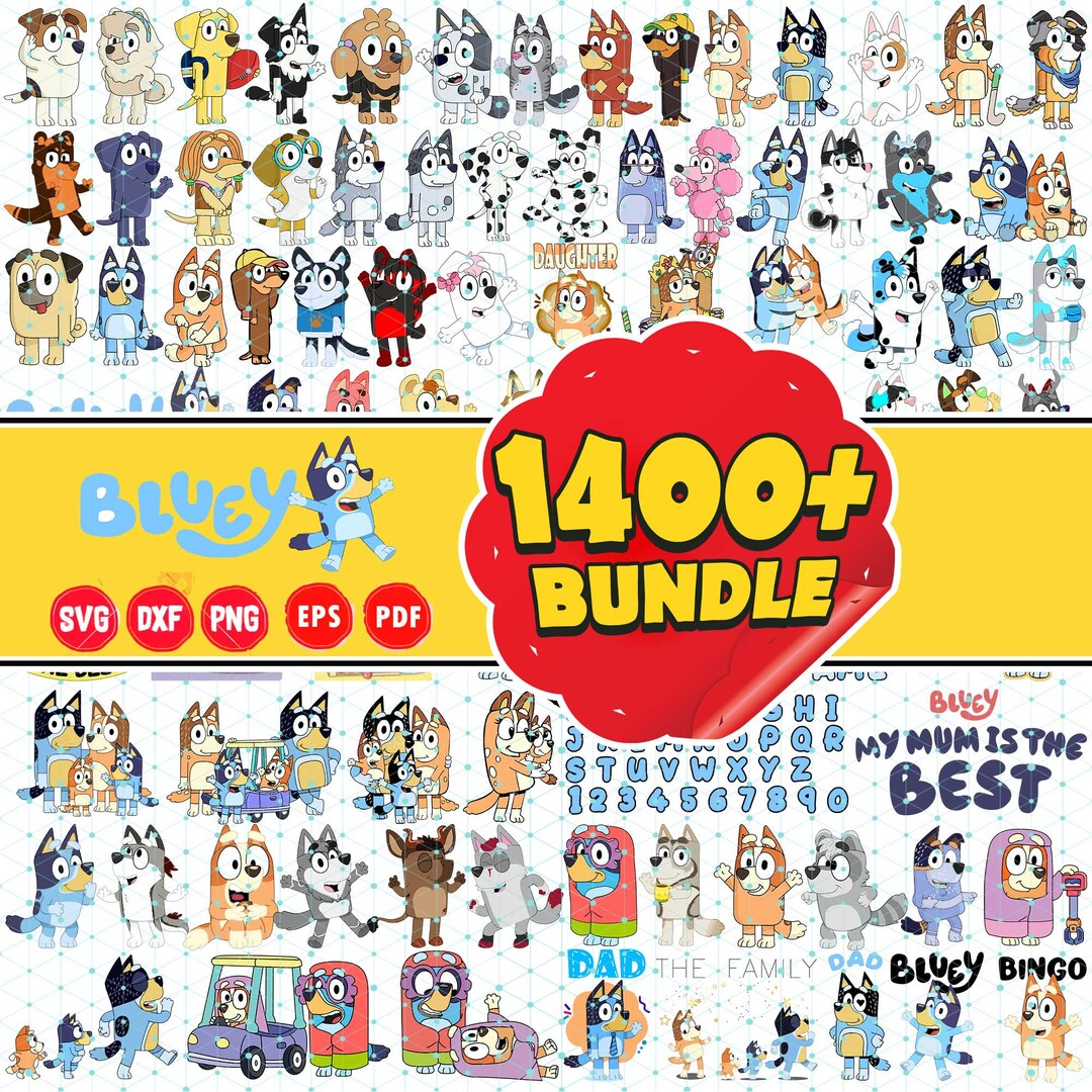 Bluey 1400 Svg Png Bluey Family Svg Bluey Layered Svg - Etsy