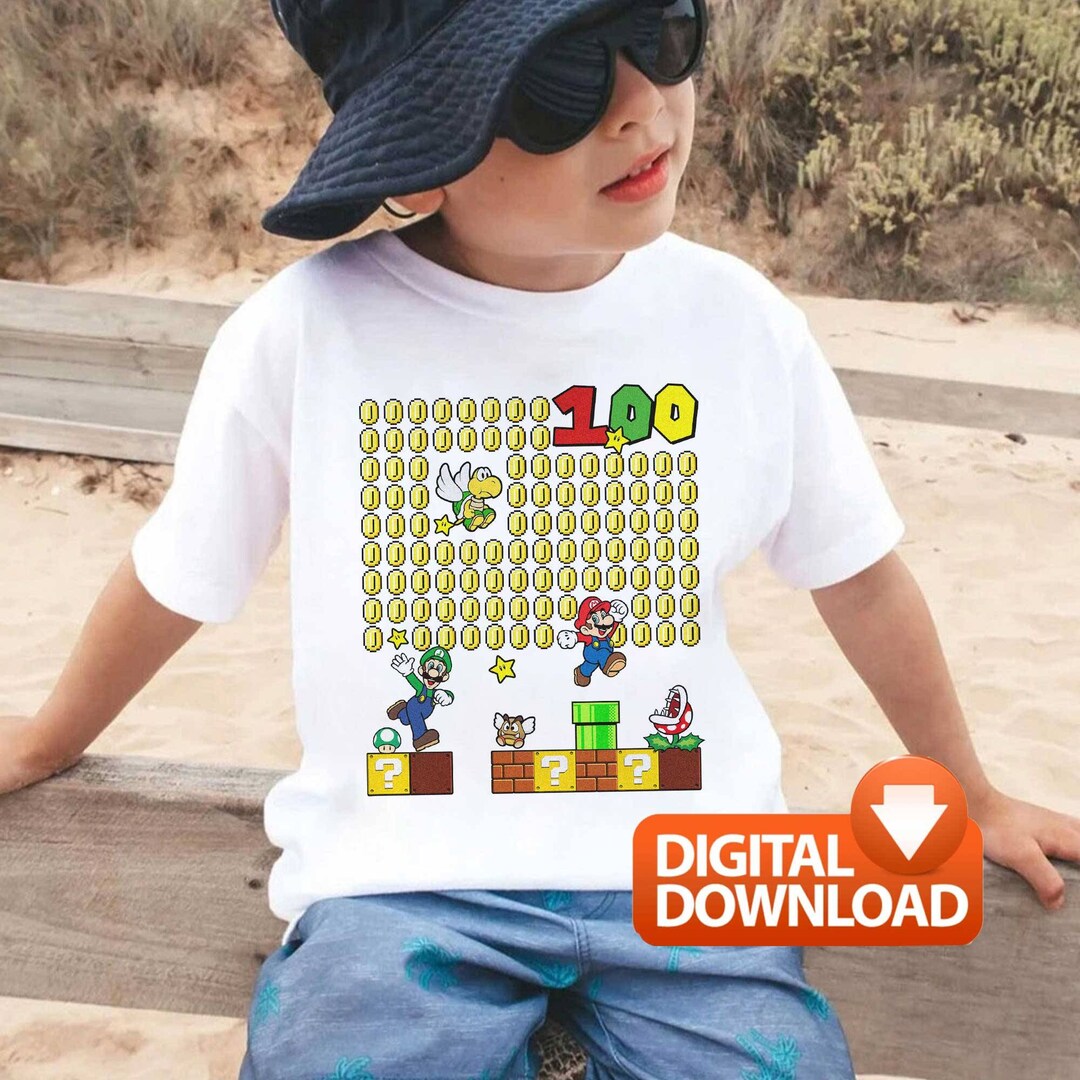 Mario 100 Days Smarter Png Super Mario 100 Days of School Png Mario ...