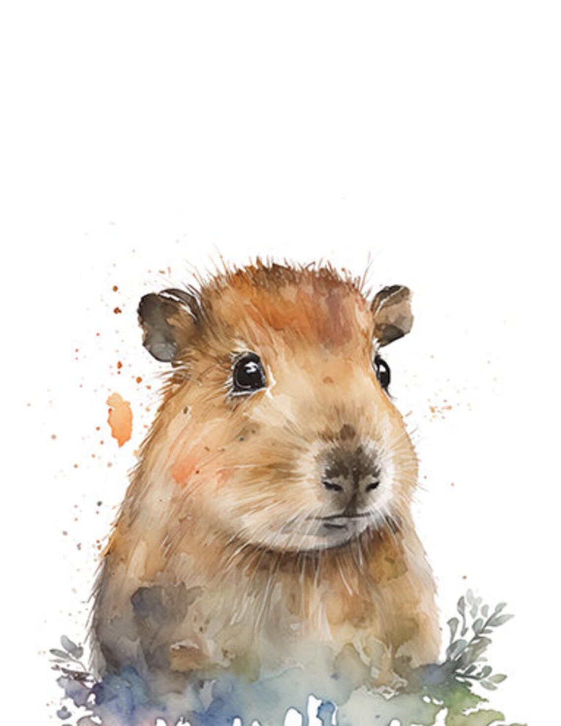 Watercolor Baby Capybara Digital Wall Art for Nursery Decor Canvas ...