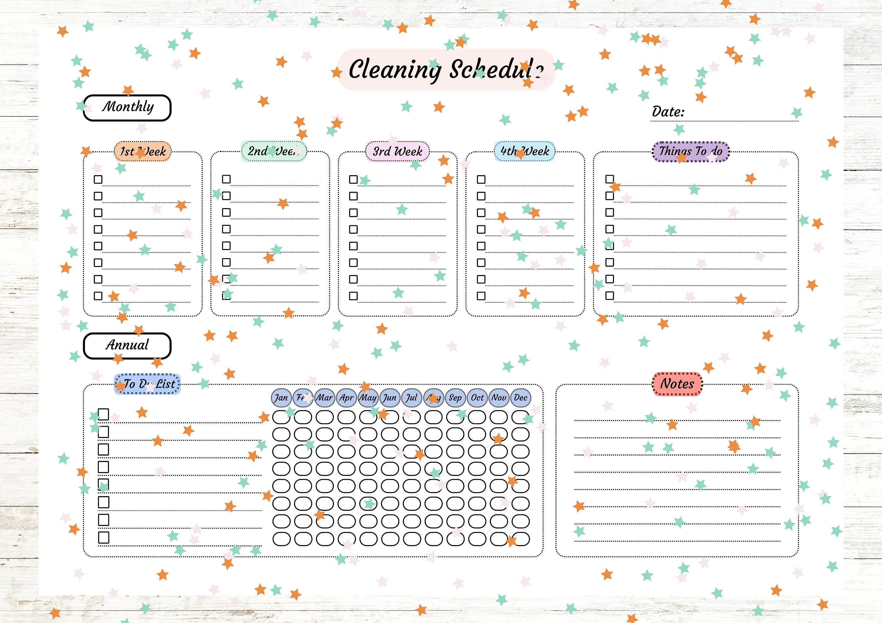 Cleaning Schedule Editable PDF Printable Planner Cleaning Planner ...