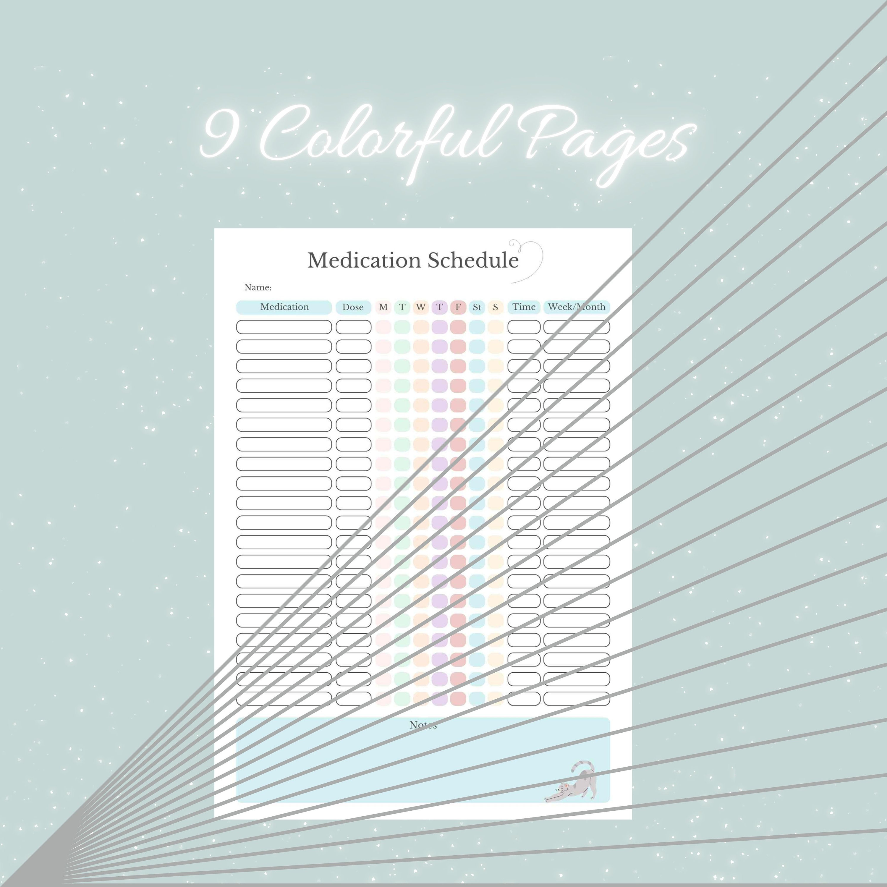 Printable Healt Care Bundle Medication Schedule Doctor Visit Calender ...