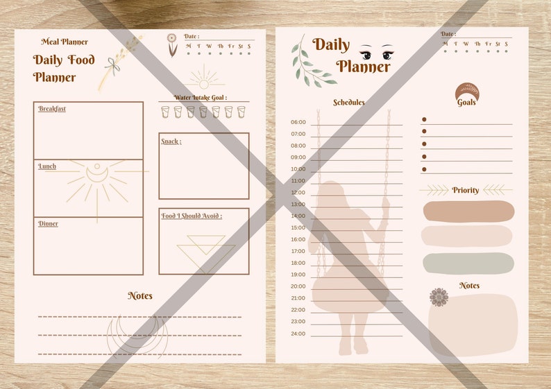 Editable and Printable Daily Planner Digital Daily Meal Planner Undated ...