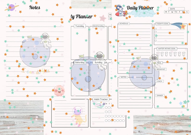 Printable Weekly Planner Kids - Etsy