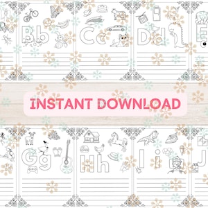 26 Alphabet Coloring Pages Printable 26 Letters Coloring Book for Kids ...