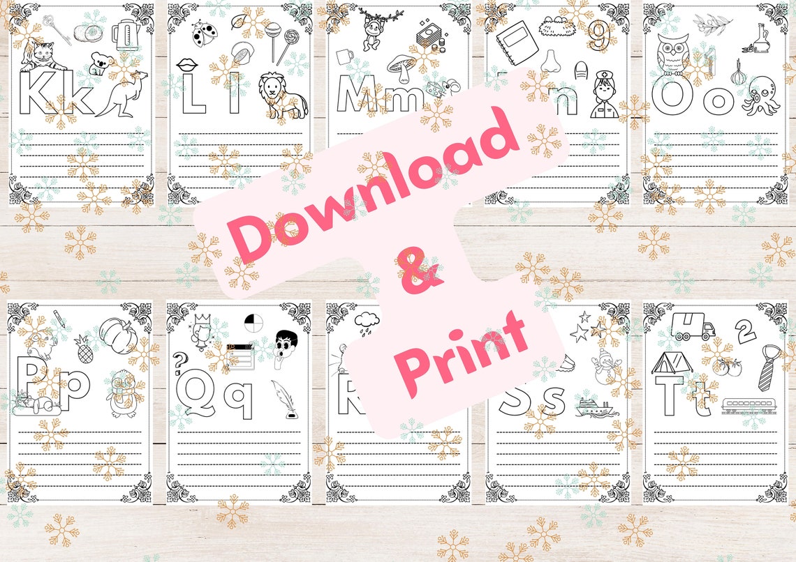 26 Alphabet Coloring Pages Printable 26 Letters Coloring Book for Kids ...