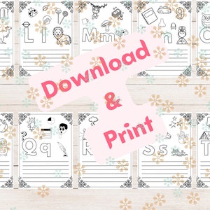 26 Alphabet Coloring Pages Printable 26 Letters Coloring Book for Kids ...