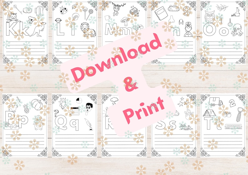 26 Alphabet Coloring Pages Printable 26 Letters Coloring Book for Kids ...