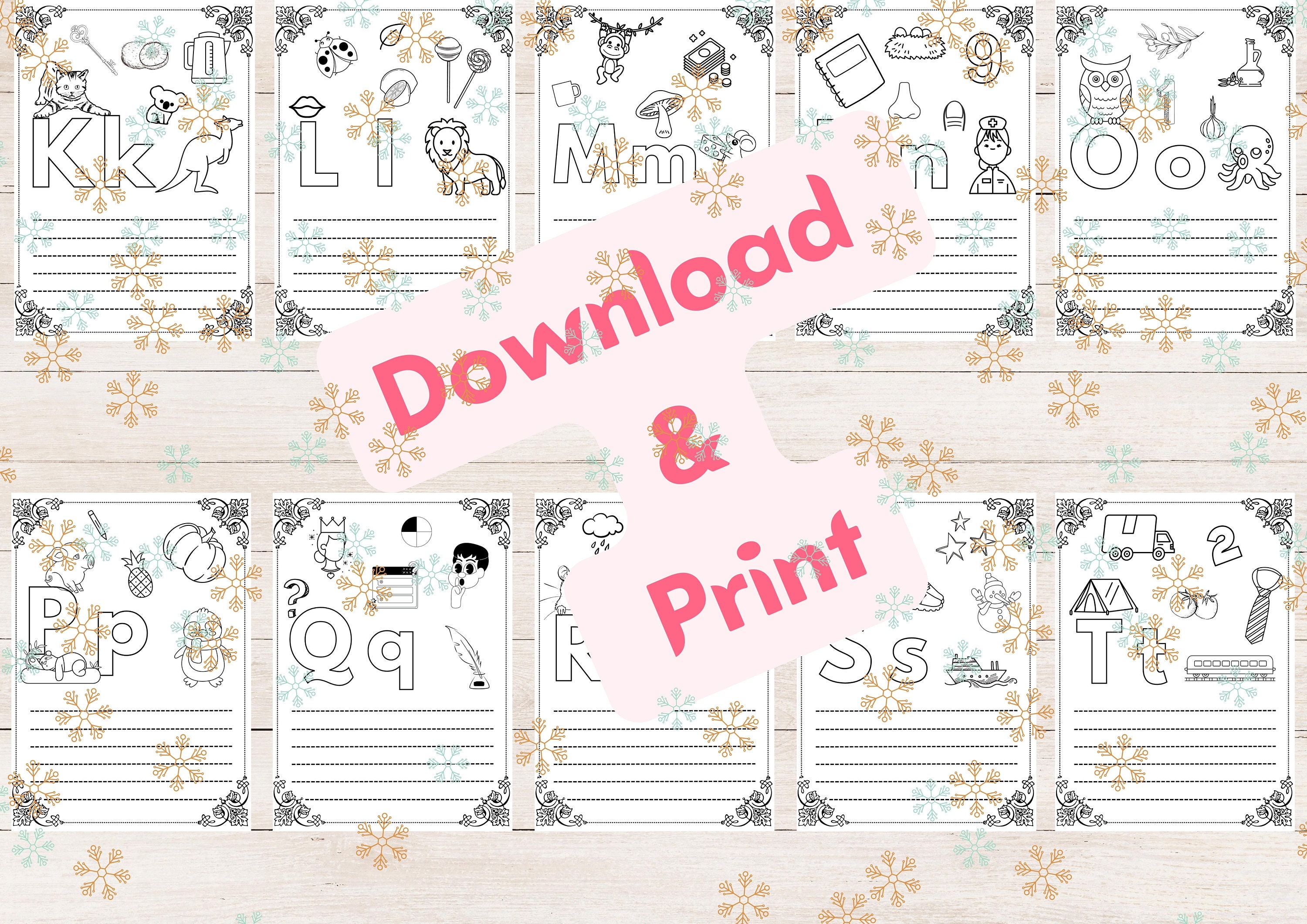 26 Alphabet Coloring Pages Printable 26 Letters Coloring Book for Kids ...