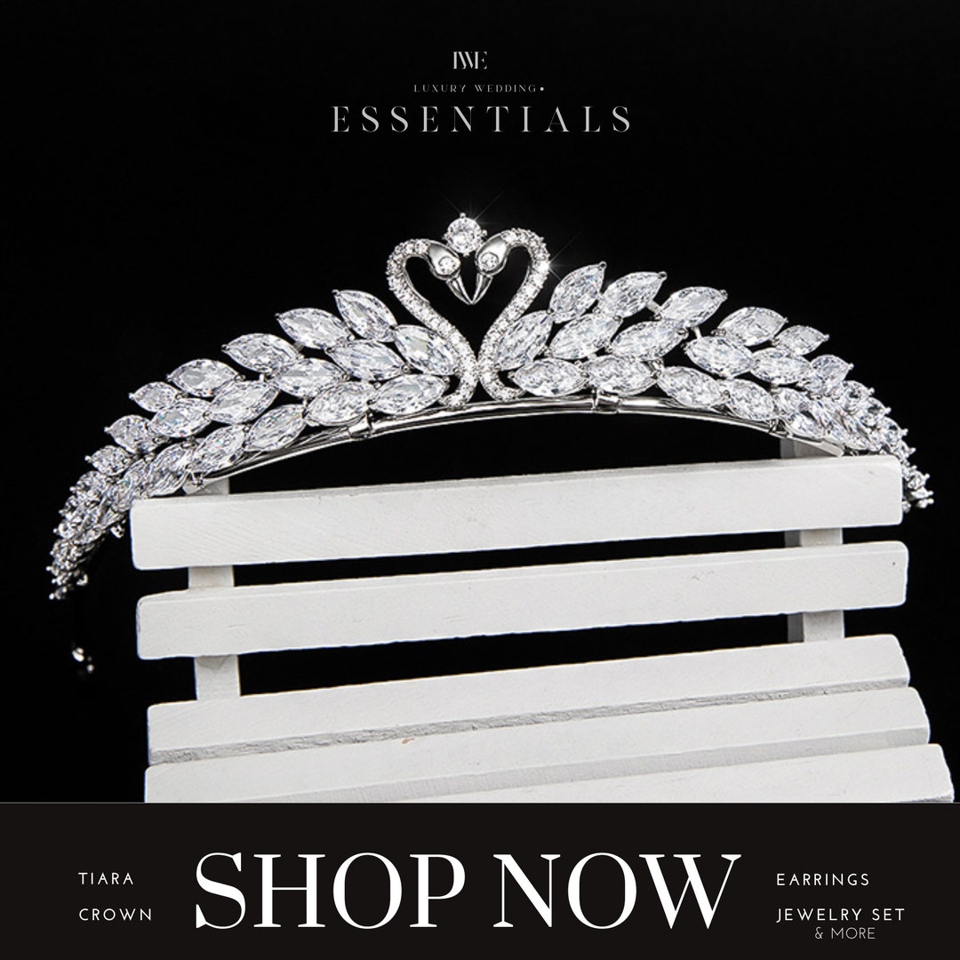 Swan Tiara, Wedding Crown, Bridal Tiara, Bridal Crown, Royal Tiara ...