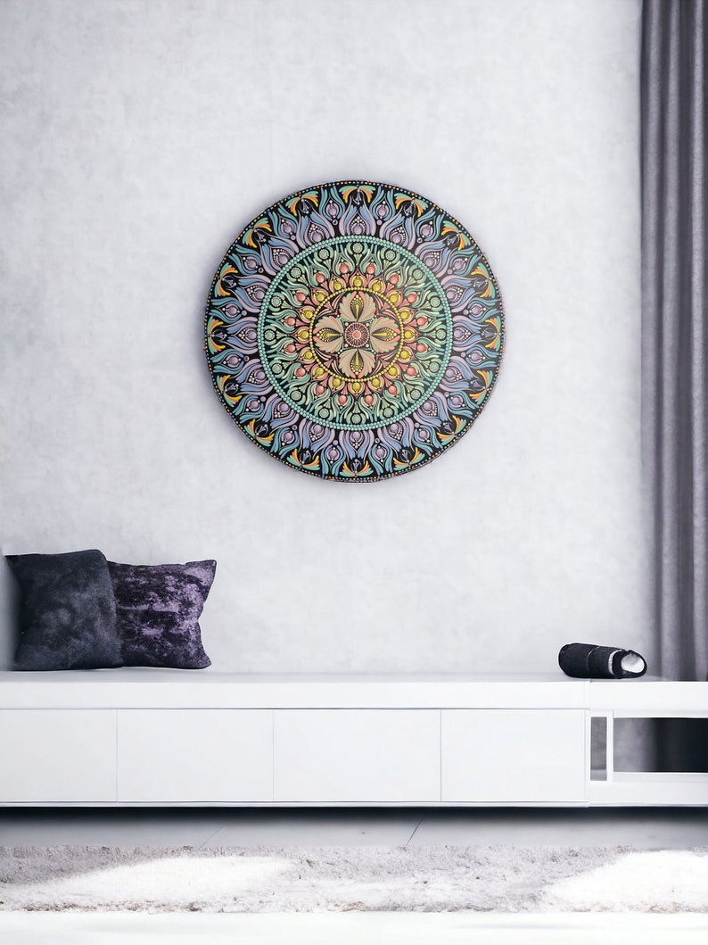 Hand-painted Mandala on Wooden Panel - Spring Awakening in Your Home - Etsy