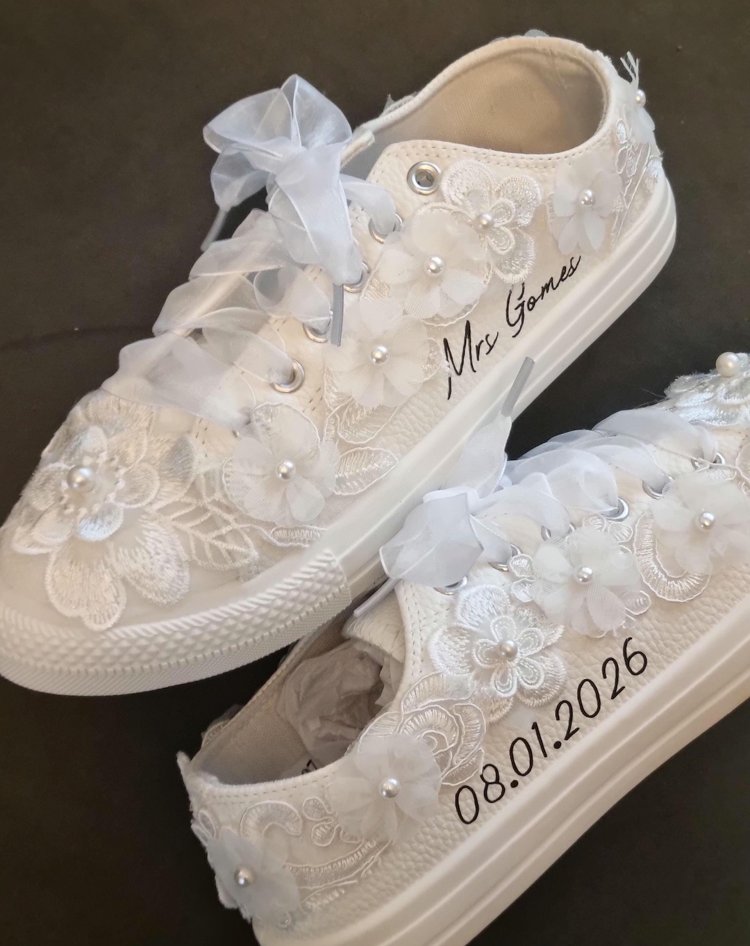 Personalised Wedding Trainers,bride Sneakers,wedding Trainers,wedding ...