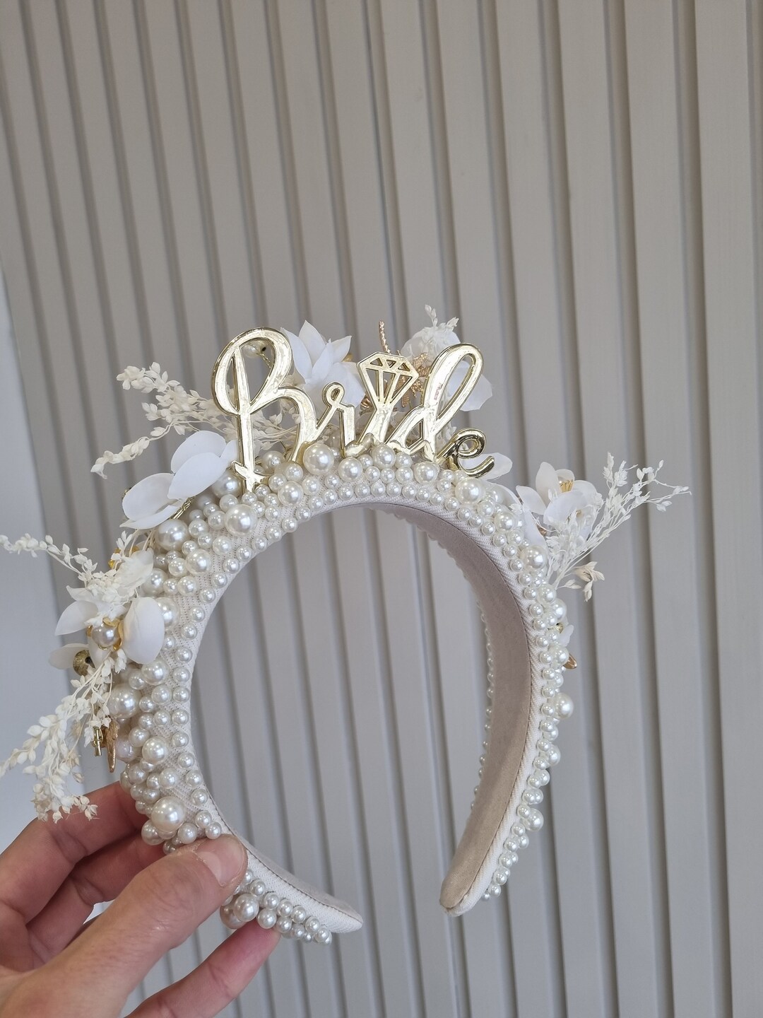 Bride Headband,bride Crown,pearl Headband,personalised Headband,bride ...