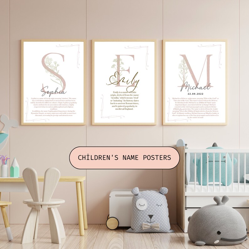 Personalized Kids' Room Posters - Customizable With Initial, Name, and ...