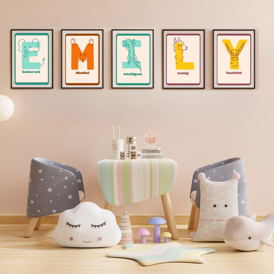 Personalized Kids' Room Posters - Customizable With Initial, Name, and ...