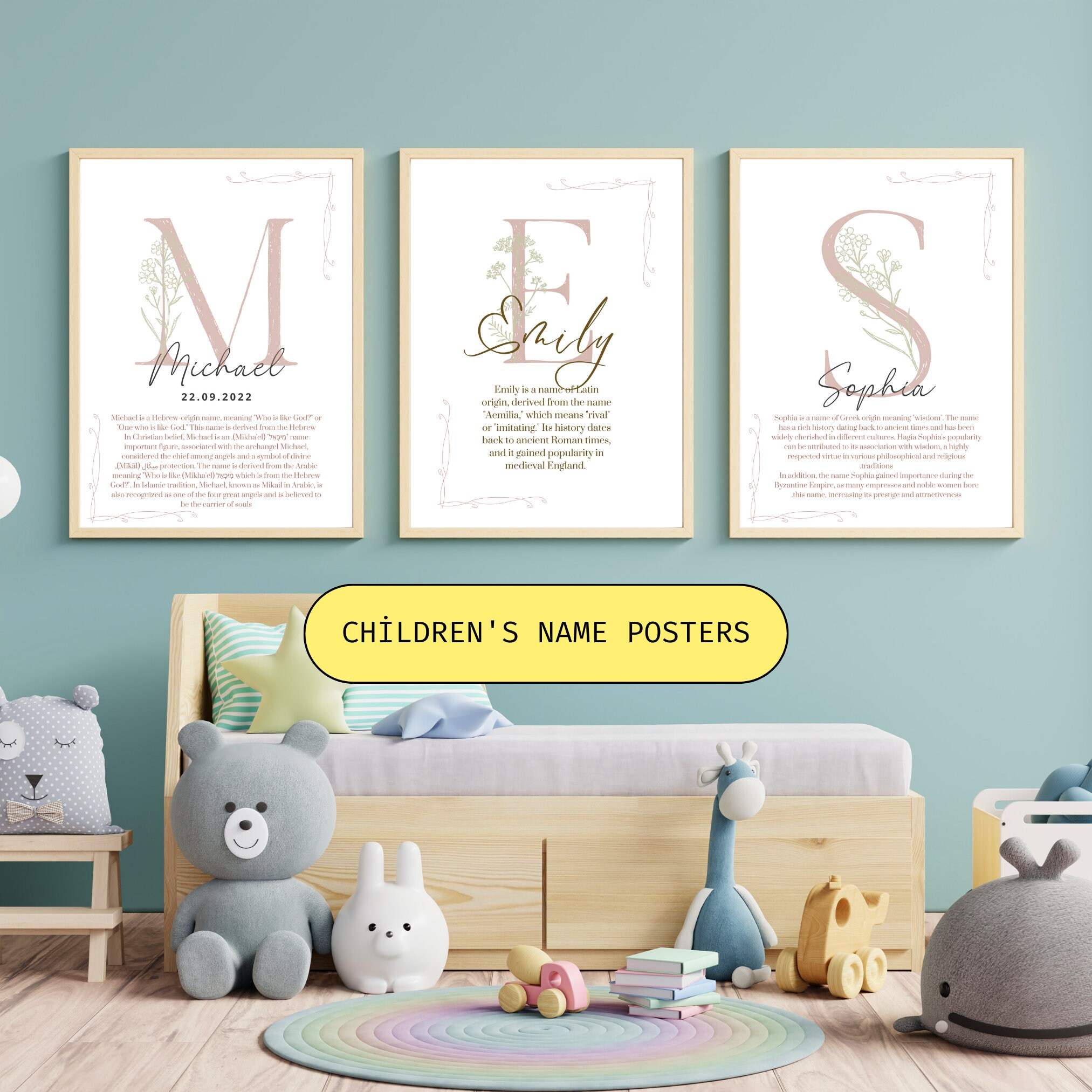 Personalized Kids' Room Posters - Customizable With Initial, Name, and ...