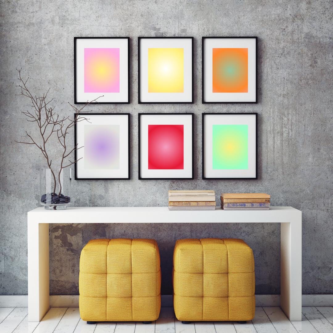 10 Spiritual Aura Posters Set | 50x70 Cm Wall Art | Vibrant ...