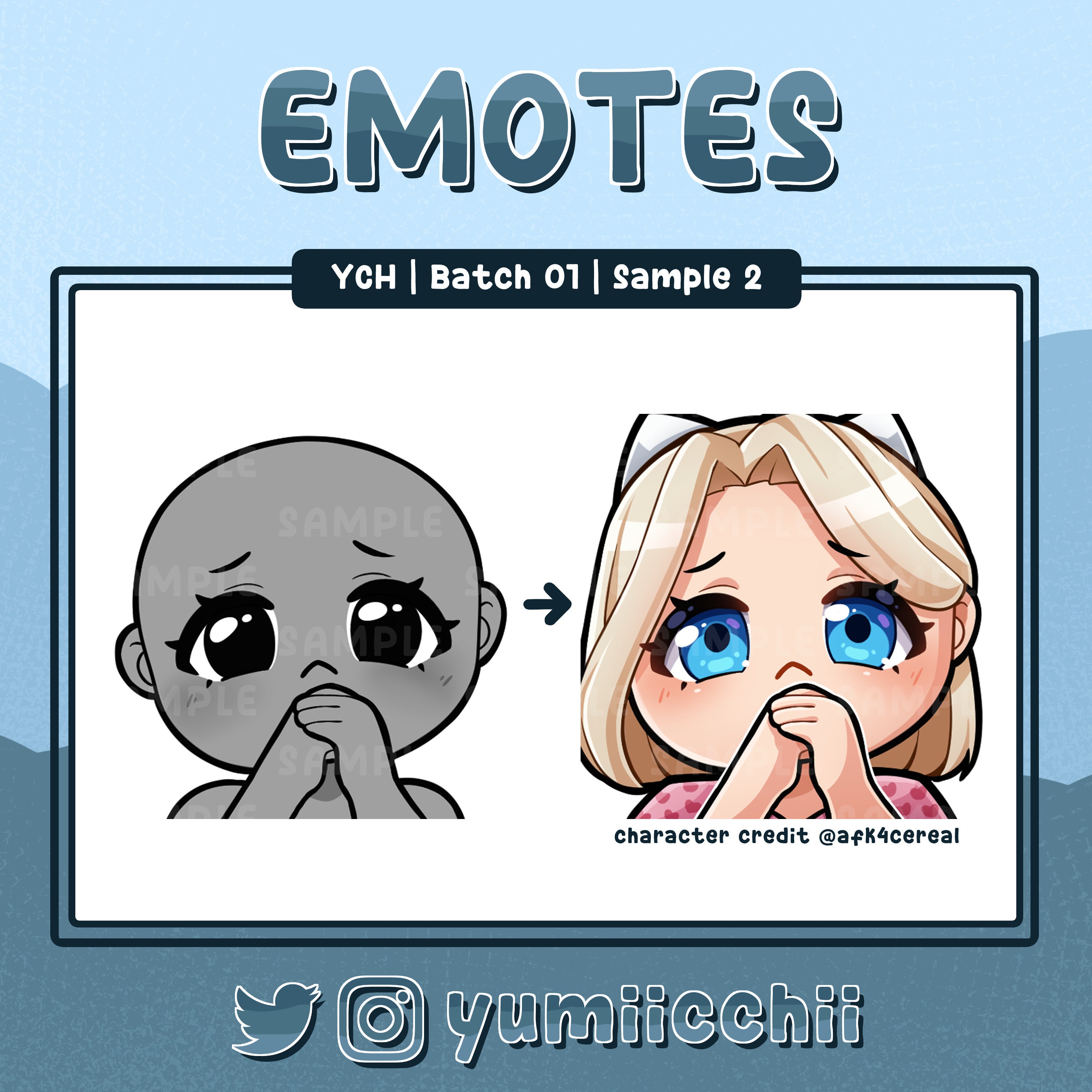 Emote YCH / Base Pack 01 | 8 Bases to Draw Your Own Emotes On - Etsy
