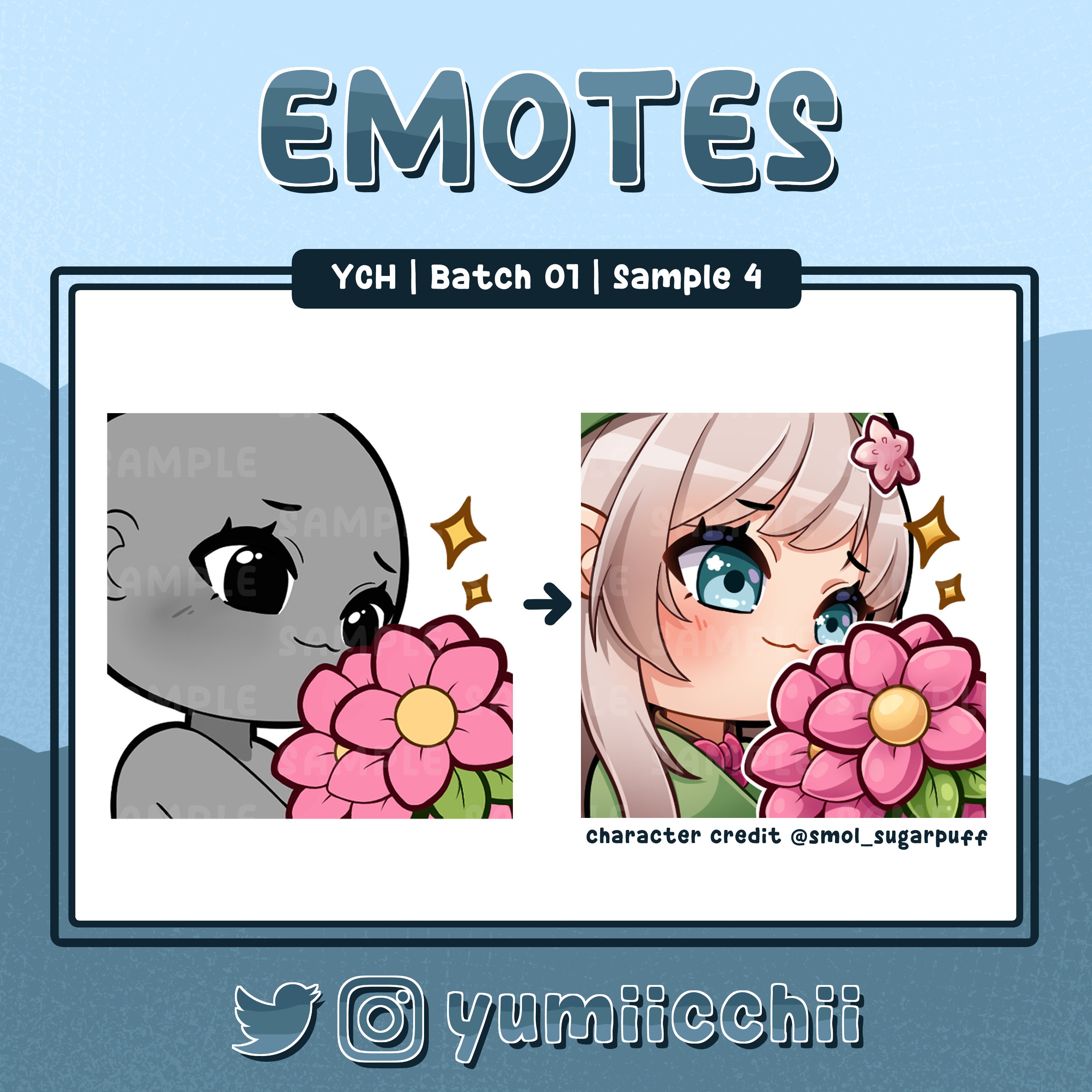 Emote YCH / Base Pack 01 | 8 Bases to Draw Your Own Emotes On - Etsy