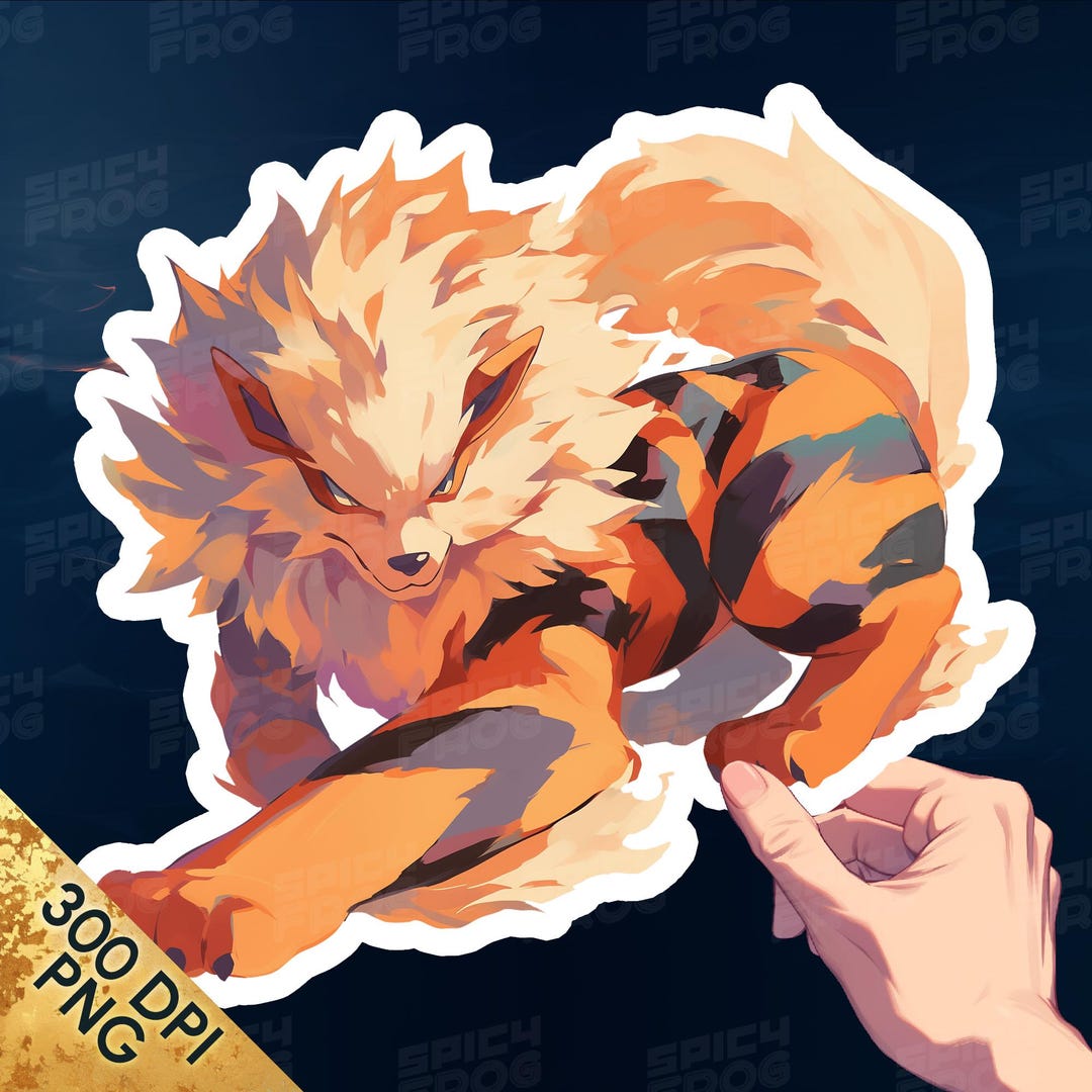 Arcanine Sticker, Digital File, PNG, Sticker for Merch, T-shirt ...