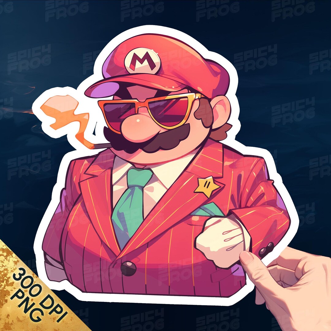 Mario Sticker, Digital File, PNG, Sticker for Merch, T-shirt, Tumblers ...