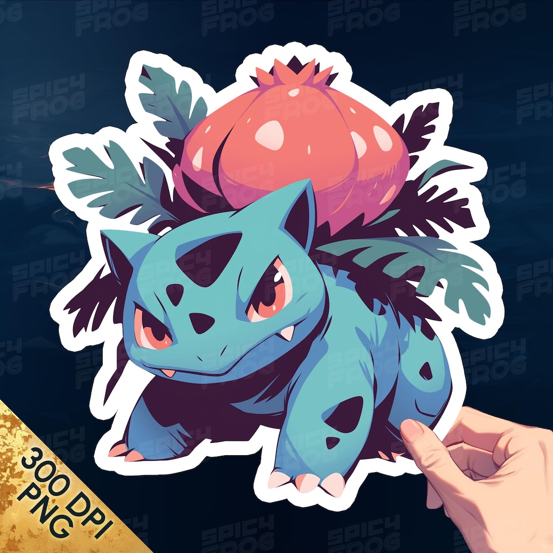 Ivysaur Sticker, Digital File, PNG, Sticker for Merch, T-shirt, Tumblers, Mugs, Wall Art ...