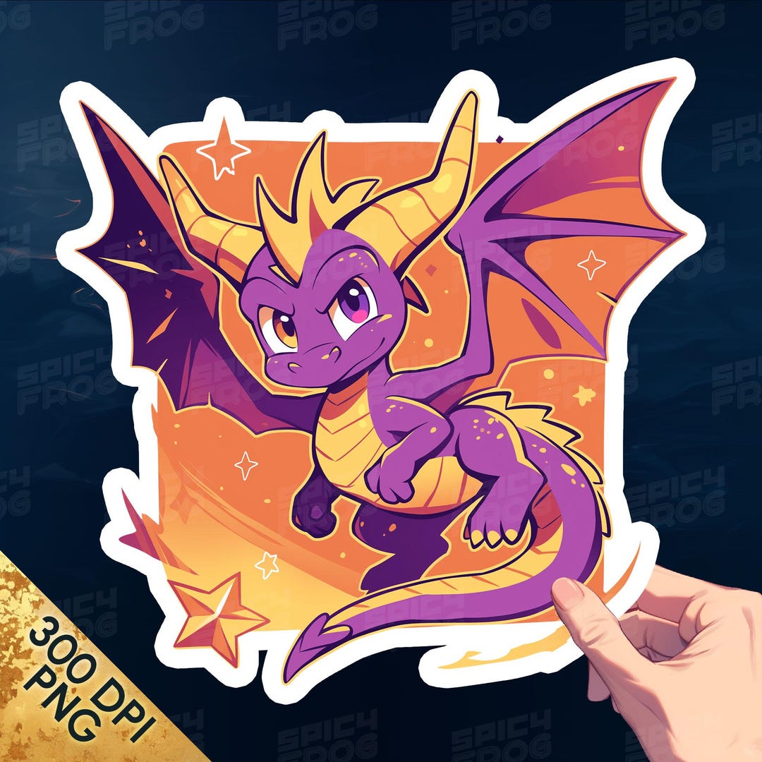 Spyro Sticker, Digital File, PNG, Sticker for Merch, T-shirt, Tumblers ...