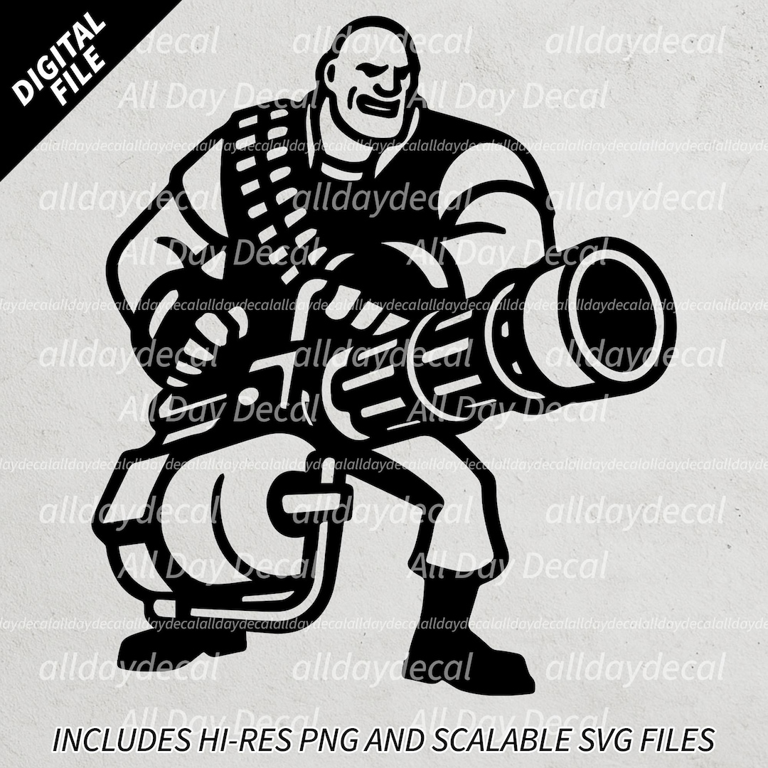 Heavy TF2 Team Fortress Stencil / Digital Download SVG PNG, Printable ...