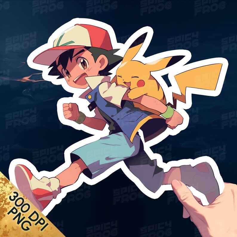 Ash Ketchum Sticker, Digital File, PNG, Sticker for Merch, T-shirt ...
