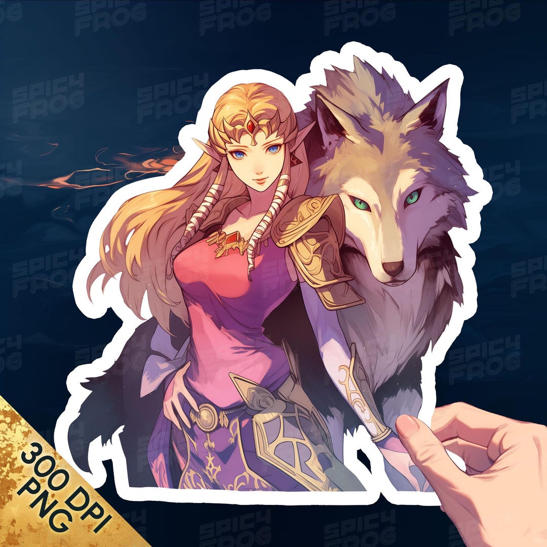 Princess Zelda Sticker, Digital File, PNG, Sticker for Merch, T-shirt ...