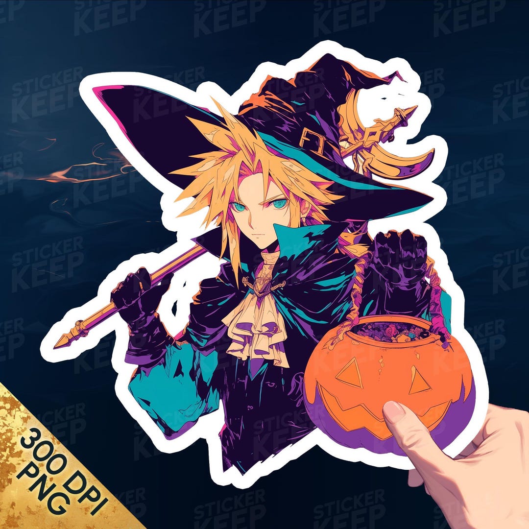 Cloud Strife Sticker, Digital File, PNG, Sticker for Merch, T-shirt ...